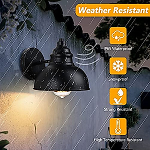 PTRWOROA 2 Pack Outdoor Wall Lights with Matte Black Finish and E26 Socket Base, Farmhouse Barn Lights, Exquisite Wall Sconces for Indoor and Outdoor