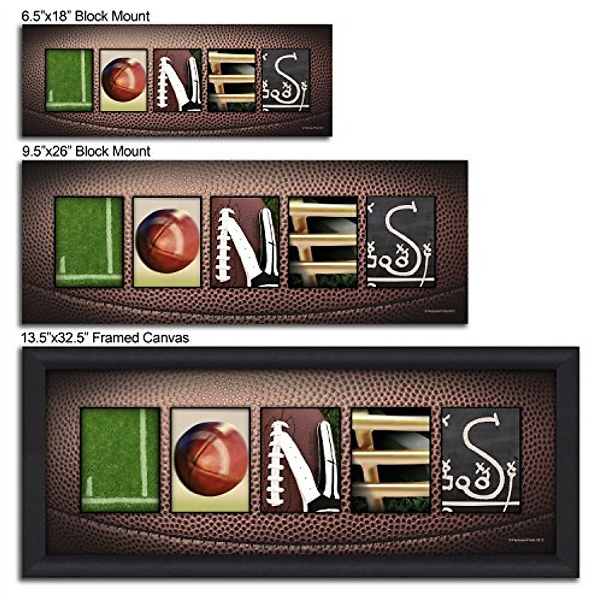 Block Mount SM - Personalized Football Name Art Decor print for man cave, boys room, or office!