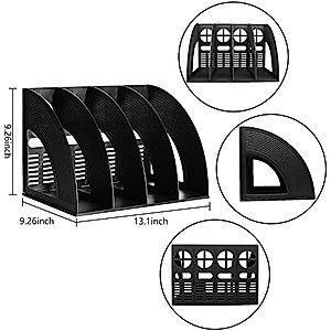 Lemical Sturdy Magazine File Holder Organizer No Width Limitation Book Rack Desktop File Folder Frames Dividers Document Storage Box File Rack File Sorter Office Supplies