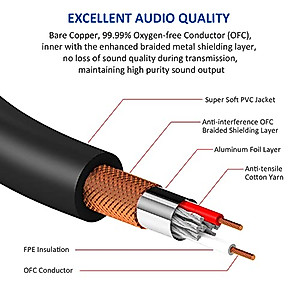 DREMAKE 6.35mm 1/4'' TRS to XLR Male 66FT, 1/4-Inch TRS Male to XLR 3-Pin Male Balanced TRS Cable, TRS 1/4 Inch to XLR Male Audio Stereo Mic Cable for Pro Audio Mixer Microphone XLR to TRS Patch Cord
