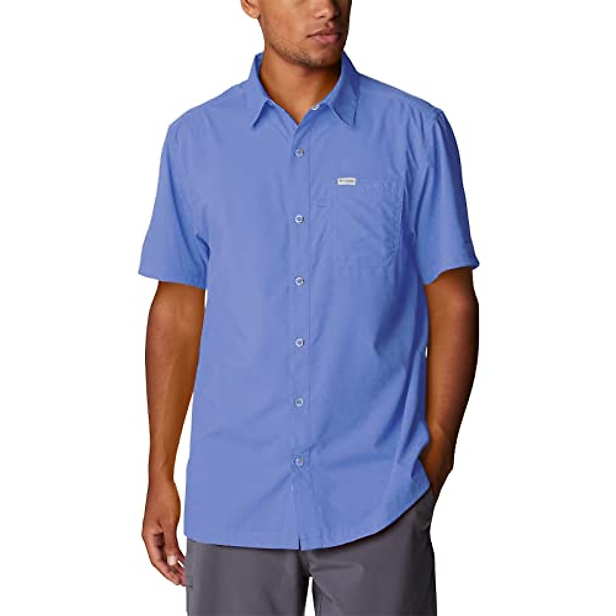 Columbia Men's Standard Slack Tide Camp Shirt, Violet Sea, Medium