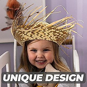 Zerodeko Beach Hat 2pcs Beachcomber Straw Hats, Hawaiian Straw Hats Summer Beach Hats Womens Hats