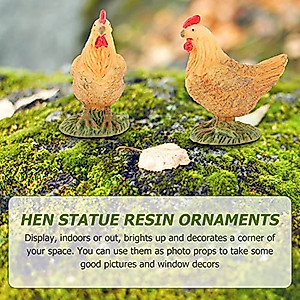 IMIKEYA Resin Hen Ornaments Lifelike Chicken Statues 3pcs Toy Chicken Ornaments Duck Resin Micro Scene Self Made Hen Figurines Chicken Figure Toy