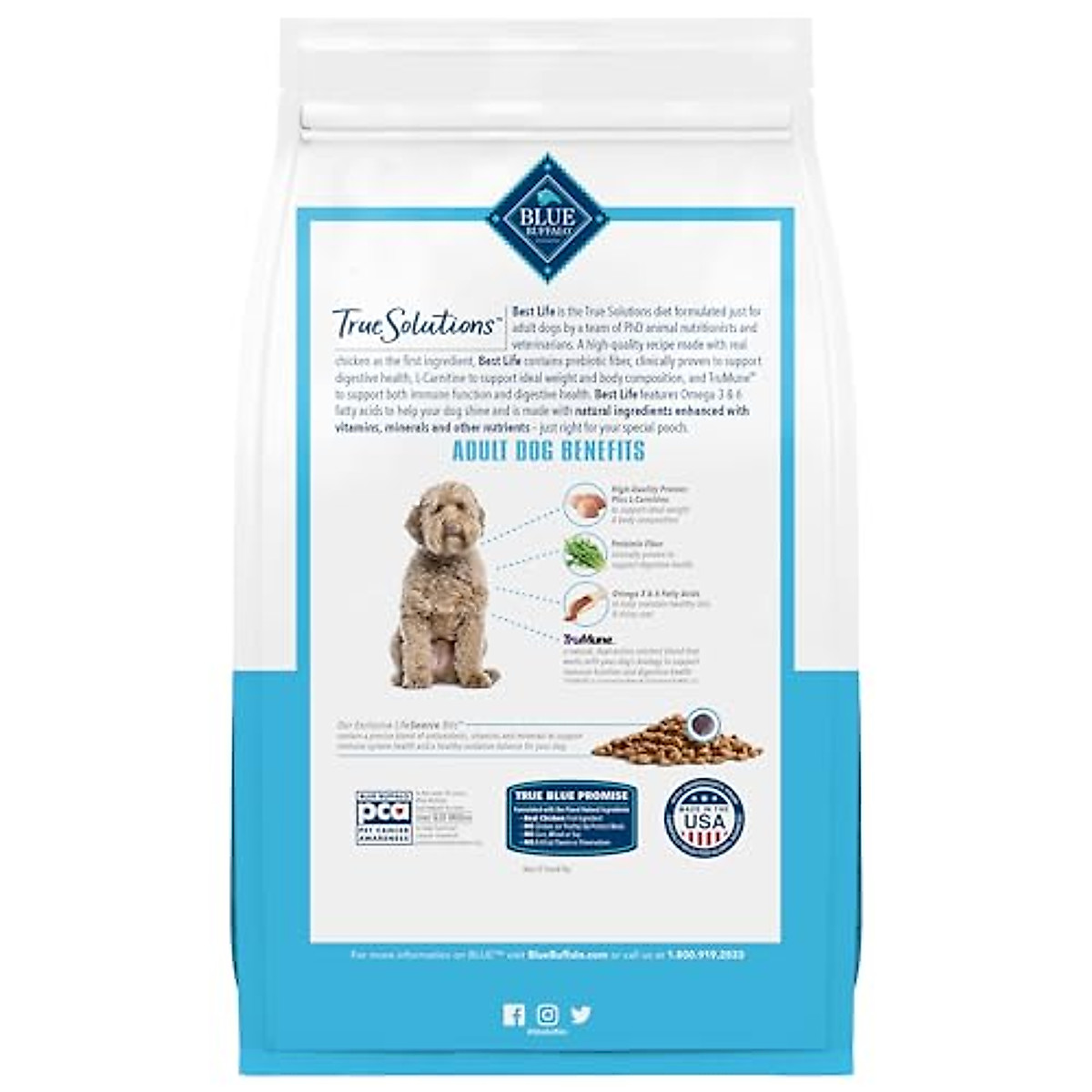 Blue Buffalo True Solutions Best Life Natural Dry Food for Adult Dogs, Chicken, 4-lb Bag