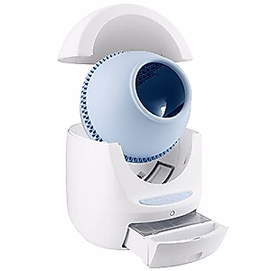 Smarty Pear Leo's Loo Too No Mess Automatic Self-Cleaning Cat Litter Box Includes Charcoal Filter, Built-in Scale, Smart Home App with Voice Control