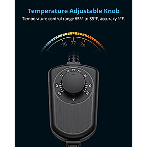 NICREW Aquarium Heater, Temperature Adjustable Fish Tank Heater with Wired Controller, Submersible Thermostat for Saltwater and Freshwater, Suitable for 5-10 Gallon Tanks, 50W