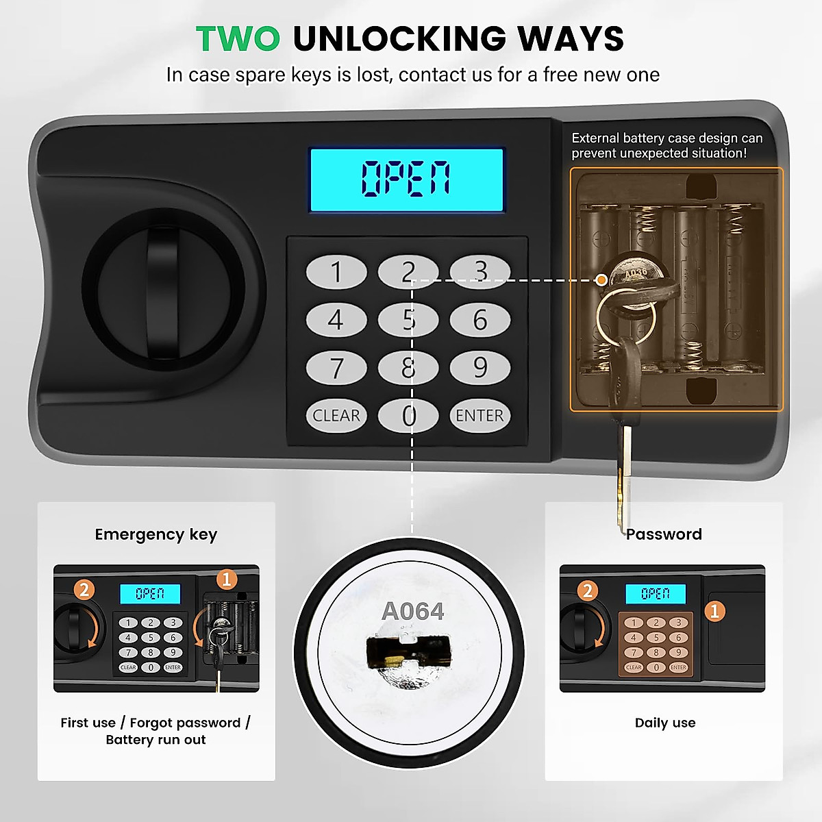 6.0 Cubic Large Home Safes Water and Fireproof, Anti-theft Document Safe Box with Removable Drawer & Shelf, Digital Fire Proof Safe for Home Money Jewelry Valuables