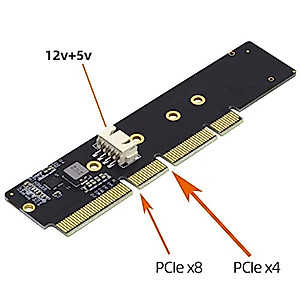 chenyang M.2 NVME to PCIe 3.0/4.0 X16 Adapter NVME/AHCI SSD to PCI Express Expansion Card Adapter with Extra SATA Power Output