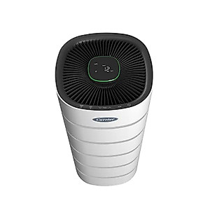 Carrier Smart Air Purifier Includes HEPA Filter and Air Quality Sensor, AHAM Verified for Rooms up to 560 Sq. Ft. with 360 Degree Filtration, White, 31.5 Inches (RMAP-SXL)