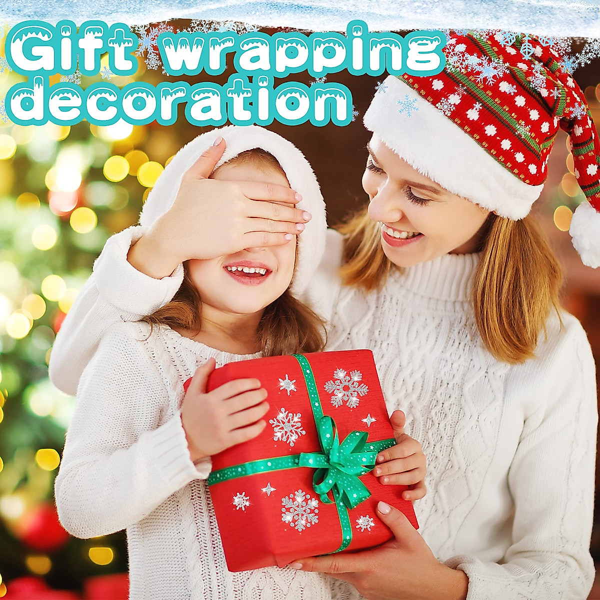 Yexiya 520 Pcs Christmas Envelope Seal Sticker Glitter Snowflake Sticker Label Christmas Sticker Xmas Snowflake Dot Envelope Sticker Seal for Christmas Card Envelope Box Decoration (Silver, 10 Sheets)