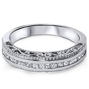 P3 POMPEII3 1/2ct Princess Cut Vintage 14K Diamond Anniversary Ring - Size 7.5