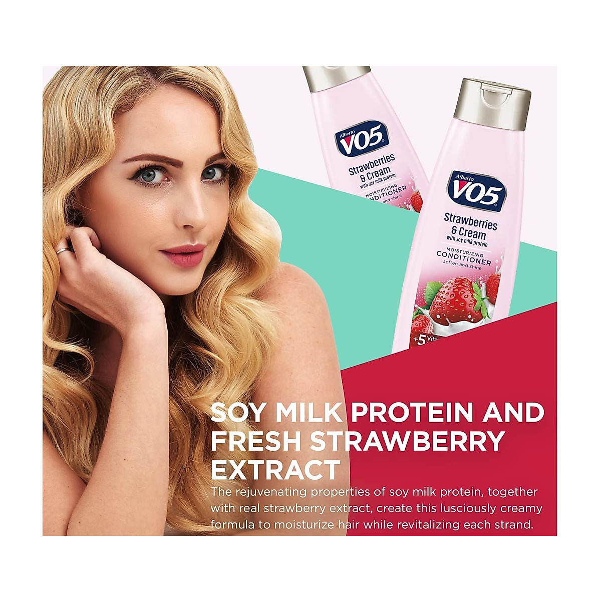 Moisture Milks Conditioner Cream, 12.5 oz, Strawberries by Vo5 (Pack of 2)