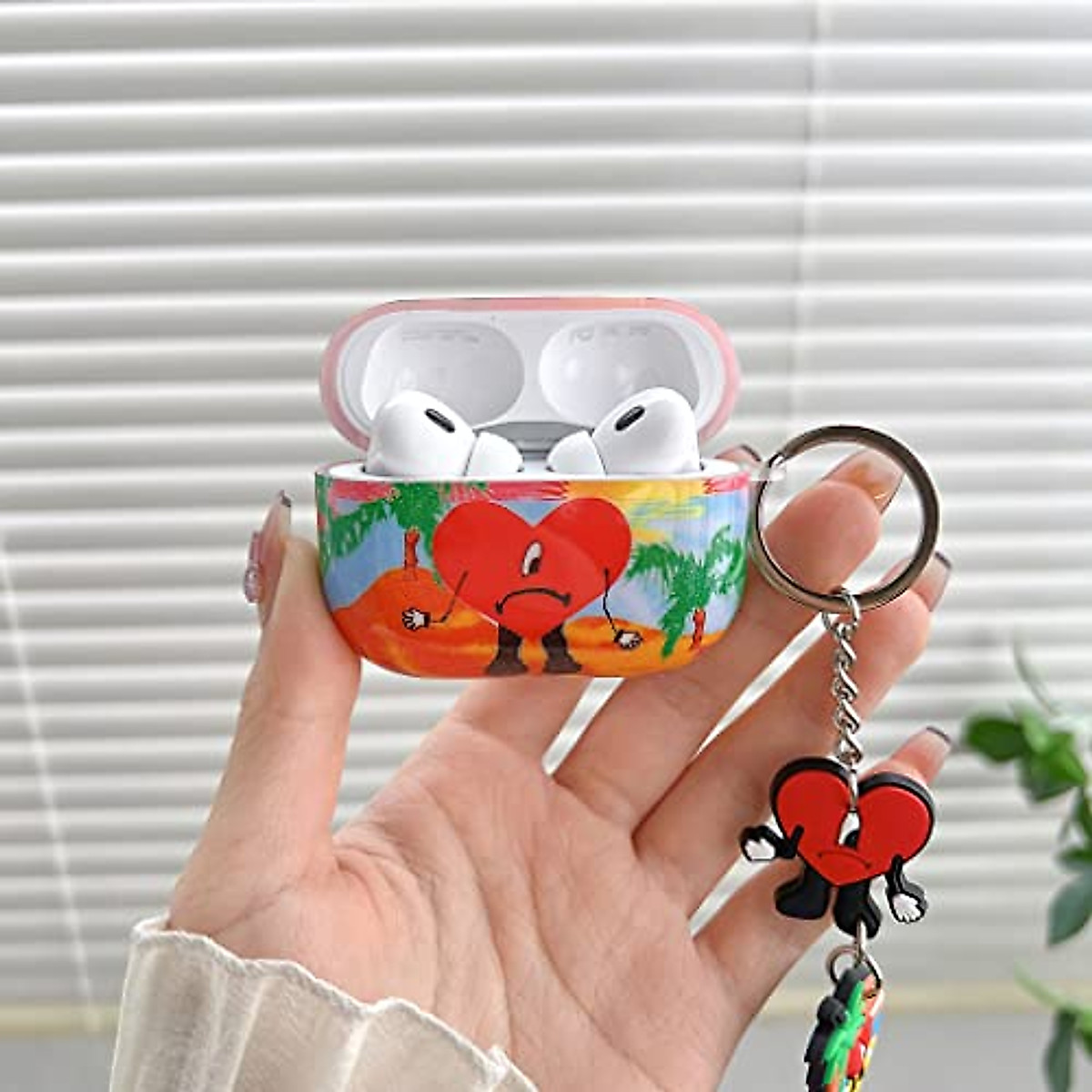 Liphontcta Cute Interesting Design Soft TPU Airpod Pro 2 Case，with Fashion Kawaii Lanyard Keychain，Suitable Man Women Girl 2022 Airpod Pro 2 Case,2019 Airpod Pro case. (Pro 2 Red)