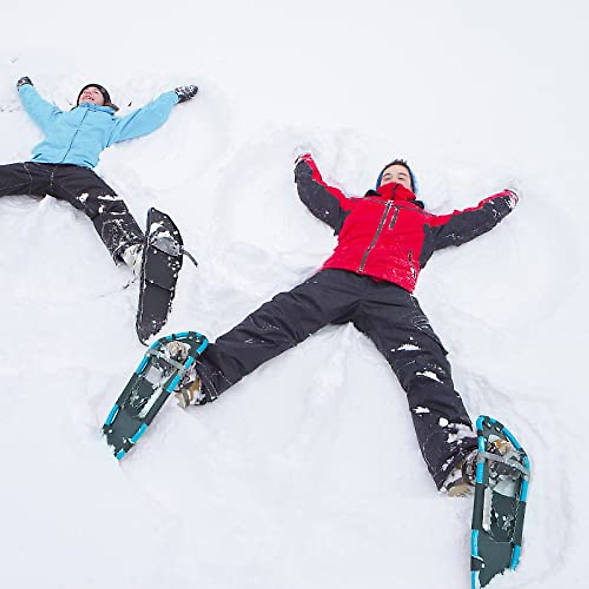 TLGREEN 3-in-1 Snowshoes for Men Women Youth Kids, Aluminum Alloy Snow Shoes with Trekking Poles and Carrying Bag, Lightweight Snow Shoes Easy to Wear, Size 25''/30''