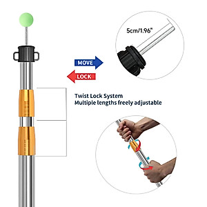 SANLIKE Telescoping Tarp Pole Adjustable Tent Poles, 33"-86.6" Thickened Tube Collapsible Stainless Steel Canopy Poles for Camping Backpacking Hiking Awning Sun Sails Outdoor Sports, Set of 2