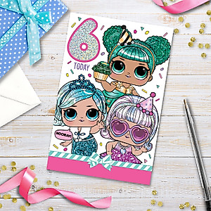 Danilo Promotions LTD LOL Surprise Card, Happy 6th Birthday Card, Age 6