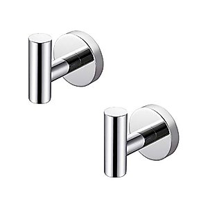 Kenivix 2 Pcs Bathroom Towel Hook Coat/Robe Clothes Hooks Kitchen Wall Hanging Hooks Wall Mount SUS 304 Stainless Steel Polished Steel