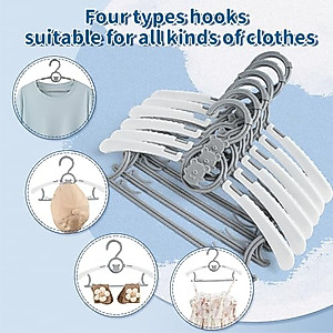 PIGLOG Baby Hangers 100 Pack Extendable Adjustable Kids Hangers, 11-14 Inches Non-Slip Plastic Toddler Hangers for Baby Kid Kids Children Infant Child,Stackable Kid Hangers for Closet Grey Bear