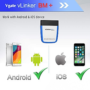 Vgate vLinker BM+ OBD2 Bluetooth Scanner for BMW/Mini BimmerCode, Car Code Reader for iOS, Android, and Windows