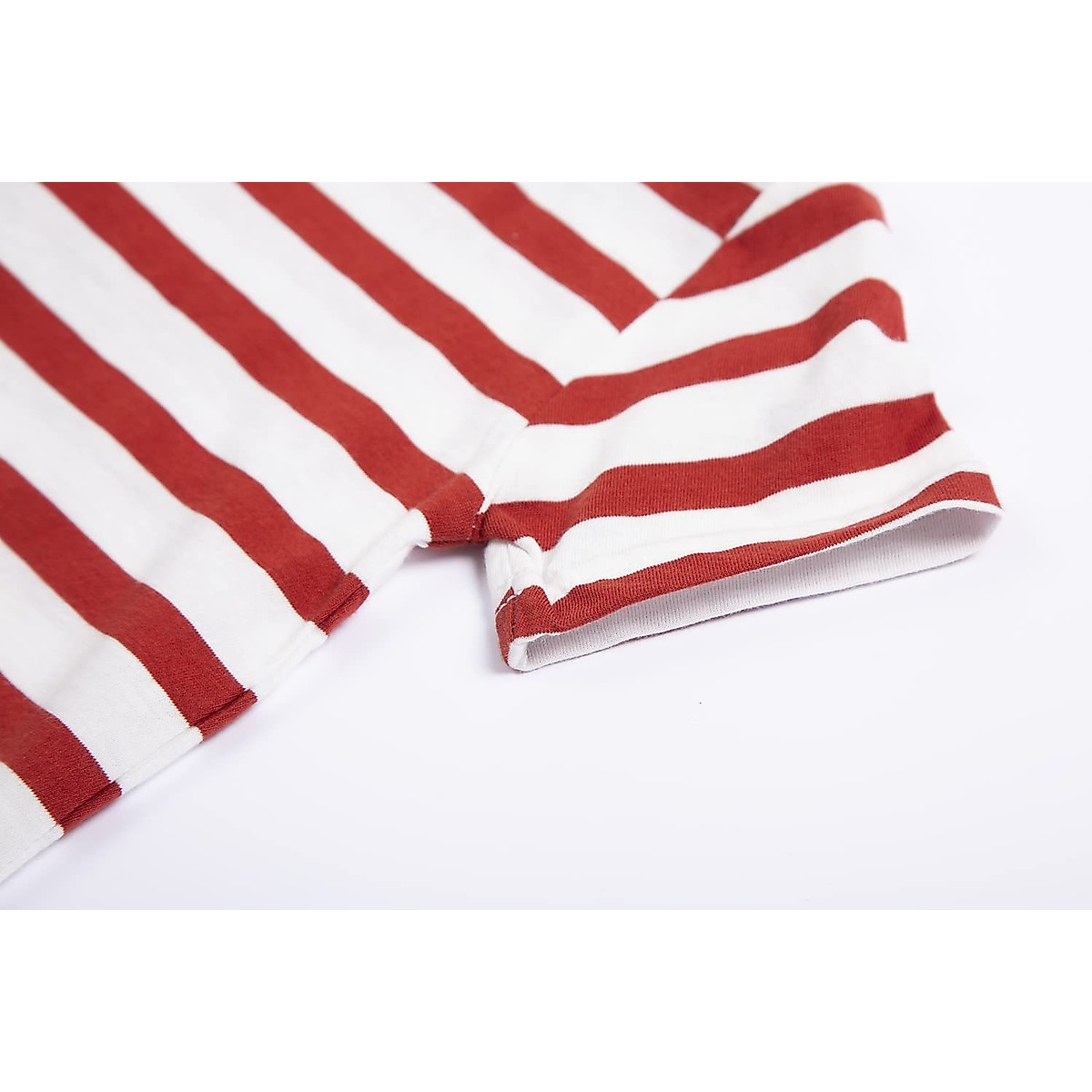 Mud Kingdom Big Boys Red Stripe T-Shirt Short Sleeve Casual Holiday 9-10 Years