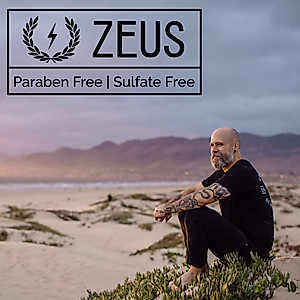 ZEUS Starter Beard Wash & Grooming Kit, Beard Brush & Beard Wash Combo Gift Set for Men (Sandalwood)