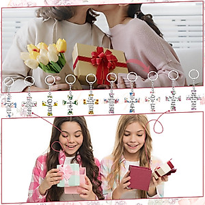 Remuuly 50 Pcs Christian Cross Keychain Bulk Floral Acrylic Bible Verse Keychain Religious Christian Keychains Inspirational Quotes Scripture Keychain for Women Men Church Mother's Day Gifts