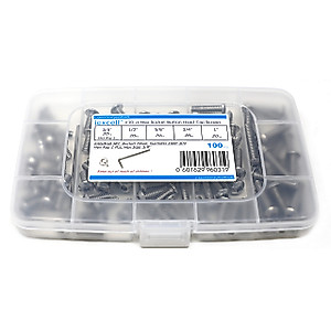 iexcell 100 Pcs #10-24 x 3/8", 1/2", 5/8", 3/4", 1" UNC Threads Stainless Steel 304 Hex Socket Button Head Cap Screws Bolts Assortment Kit