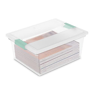 Sterilite Deep Clear Plastic Stackable Storage Container Bin Box Tote with Clear Latching Lid Organizing Solution for Home & Classroom, 4 Pack