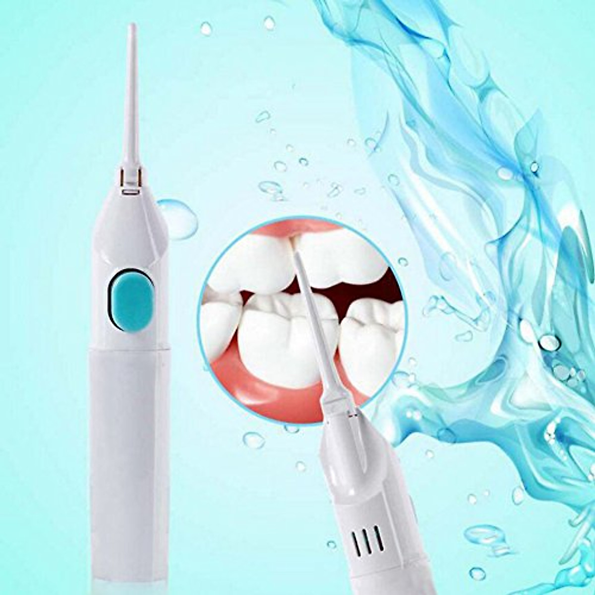 Portable Care Liquid Flosser, Cordless Travelling Liquid Jet Air Technology Dental Oral Irrigator or Air Flosser Liquid Pick for Teeth and Brace Cleaning White