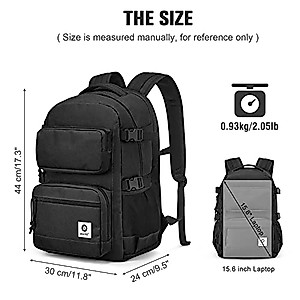 G4Free Travel Work Laptop Backpack for Men Women Heavy Duty Water Resistant Casual Business Daypack Fits 15.6 Inch（Black）