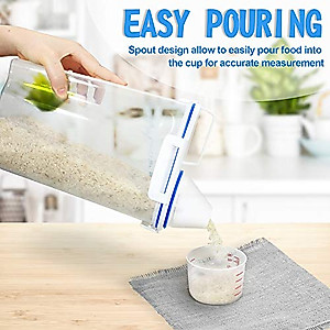 TBMax Rice Storage Container - 5 Lbs Flour Container Cereal Dispenser with Measuring Cup, Airtight Dry Food Container Bin for Kitchen Pantry Storage Organization