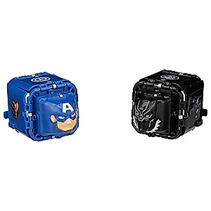 MARVEL Avengers Battle Cubes 2-Pack, Captain America VS Black Panther, Unleash Power, Launch Attack, 2 Cubes & 6 Tokens, RPS Auto-Battle System, Battle Cube APP, Collectible Pocket-Sized Game, Ages 5+