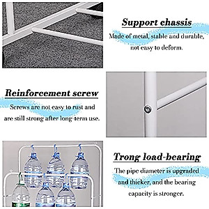 ZZBIQS 2-Tiers Rolling Garment Rack with Shelves, Clothing Rack on Wheels, Heavy Duty Coat Rack, Double Hanging Rails & Lockable Wheels, 31" L x 20" W x 53" H, Max Load 170LBS, White