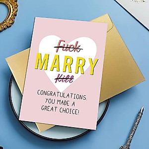 Oamiolek Funny Congratulations Card for Engaged Couple, Hilarious Wedding Day Card for Newlyweds, Wedding Gift for Bride, Engagement Card for Friend, You Made A Greet Choice
