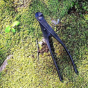 KAKURI Bonsai Wire Cutter 8" (205 mm) Heavy Duty Professional Bonsai Tool, Japanese Carbon Steel, Black, Made in JAPAN