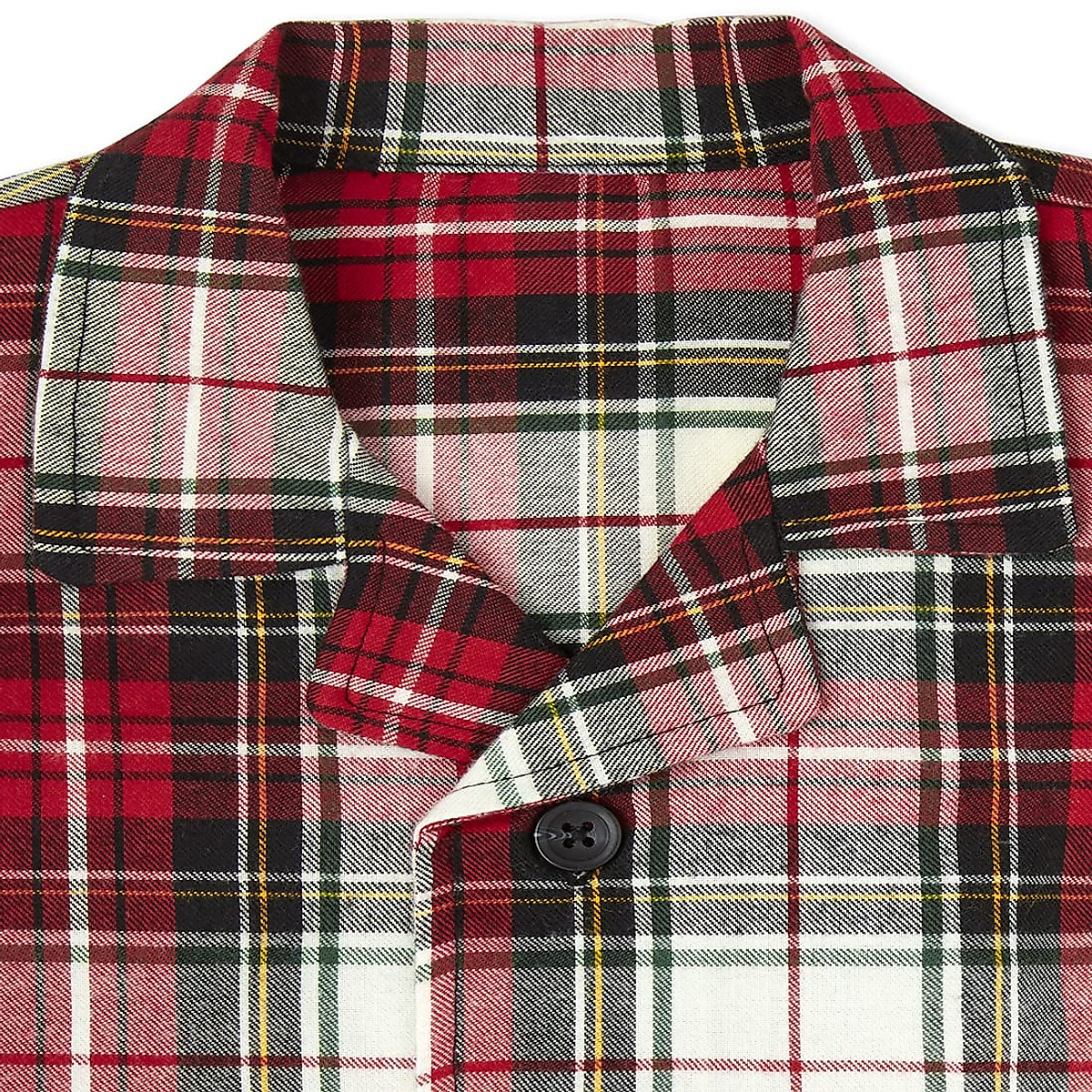 The Children's Place Baby Christmas Flannel Pajama Set, Red/White Plaid, Medium