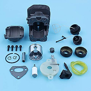 Laliva tools - 40mm Cylinder Piston Kit For Husqvarna 141 142 137 136 Chainsaw WT Engine Pan Oil Seal Pump Fuel Line Filter Muffler Gasket