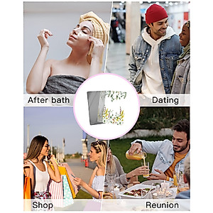 Carosoffe Flower Eucalyptus Leaves Small Compact Mirror for Purse, Daisy Spring Botanical Wildflowers Travel Makeup Mirror for Women Men, Rectangular Handheld Compact Pocket Mirror 2 PCS