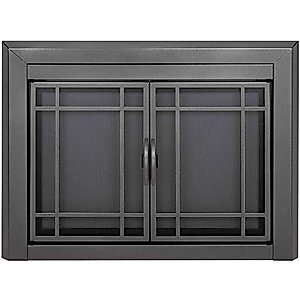 Pleasant Hearth Edinburgh Glass Firescreen Gunmetal - Small