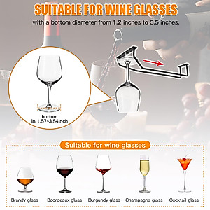 10.8 Inch Long Single Rail Wine Glass Rack Under Cabinet Cupboard, Yimerlen Metal Stemware Holder Wine Glass Holder Wine Glass Hanger for RV Mini Bar Kitchen Storage (Black- 2 Pack)