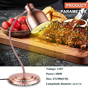 YMJOINMX Food Heat Lamp Infrared Food Warmer Lamp Restaurant Retractable Heat Lamp for Restaurants Heating Lamp for Food Warming Buffet Food Warmer