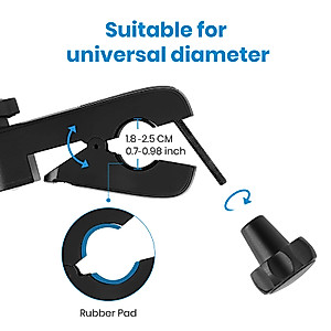 Moukey Tablet Holder for Microphone Stand, Adjustable Mic Music Stand Phone Holder Mount, Compatible with iPad, iPhone, Android, All 4.7 to 12.9 Inches Tablets & Smartphones
