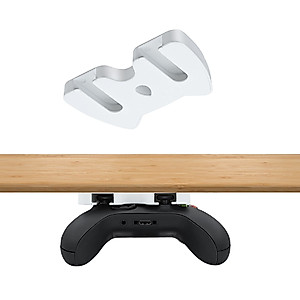Mcbazel Under Desk Mount for Xbox Series X/S, Xbox One X/S, Xbox One, Xbox 360, Switch Pro Controller, Table Stand Holder Compatible with Xbox and Switch Pro Controller - White
