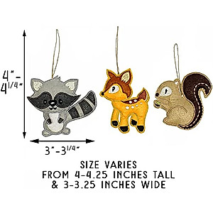 Darware My Forest Friends Christmas Ornament Set (6-Piece Set); Plush Holiday Animal Tree Decoration Set with Baby Woodland Creatures