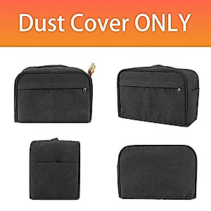 4 Slice Toaster Cover, Toaster Bags with Pockets, Bread Toaster Oven Dustproof Cover, Toaster Storage Bag, Appliance Covers For Kitchen Small Appliance, Fingerprint Protection, Gift for Women (M, Black)