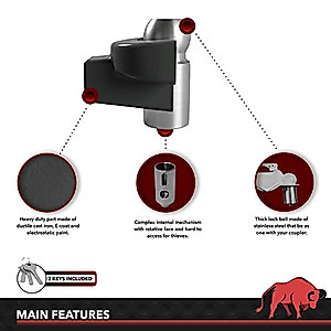AMPLOCK U-BRP2516 RV/Trailer Coupler Lock (fits 2 5/16 inches Ball Coupler with Straight Lip only) | Made in Canada