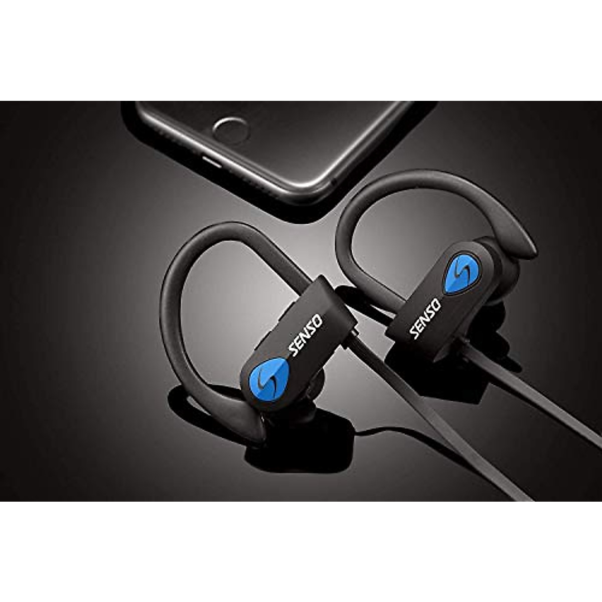 Senso Bluetooth Headphones, Best Wireless Sports Earphones w/Mic IPX7 Waterproof HD Stereo Sweatproof Earbuds for Gym Running Workout 8 Hour Battery Noise Cancelling Headsets (Grey)