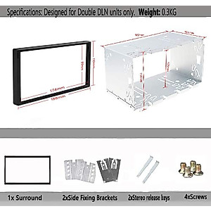 Universal Double 2 Din Car Player Stereo Radio Replacement Fitting Cage Kit Installation