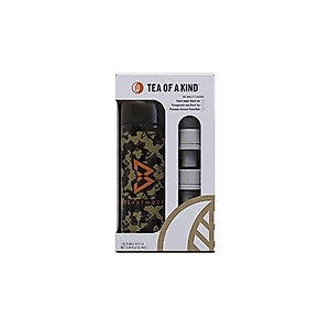 TOAK Reusable Water Bottle Starter Kit - Includes 3 Caps to Mix With Your Water, Portable Tea of a Kind Flavor Caps (Beast Mode Bottle)