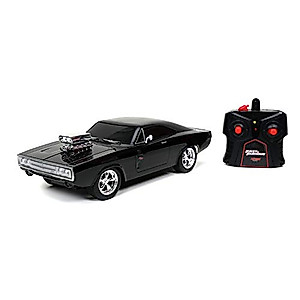 Jada Toys Fast & Furious 1:16 1970 Dodge Charger RT Remote Control Car 2.4 GHz Black, Toys for Kids and Adults, Glossy Black (97584)